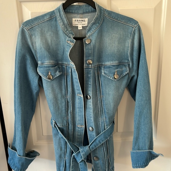 Frame Denim | Jackets & Coats | Frame Tie Belt Denim Jacket | Poshmark